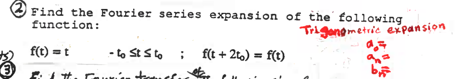 Solved Find the Fourier series expansion of the following | Chegg.com