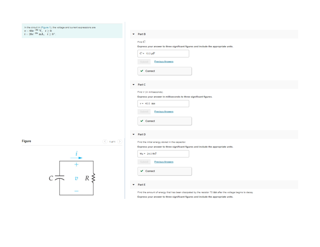 Solved In the circuit in (Figure 1), the voltage and current | Chegg.com