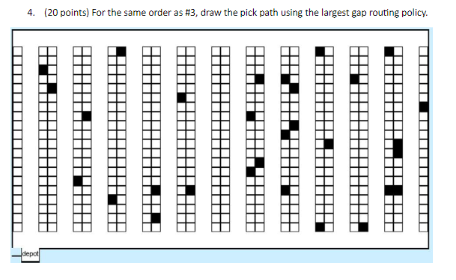 Solved draw the pick path using the largest gap routing | Chegg.com