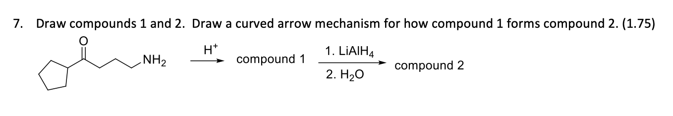 Solved H+ compound 1 2. H2O 1. LiAlH4 compound 2 | Chegg.com