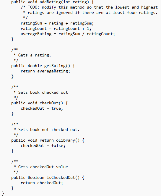 Solved ublic class Book \{ private String title; private | Chegg.com