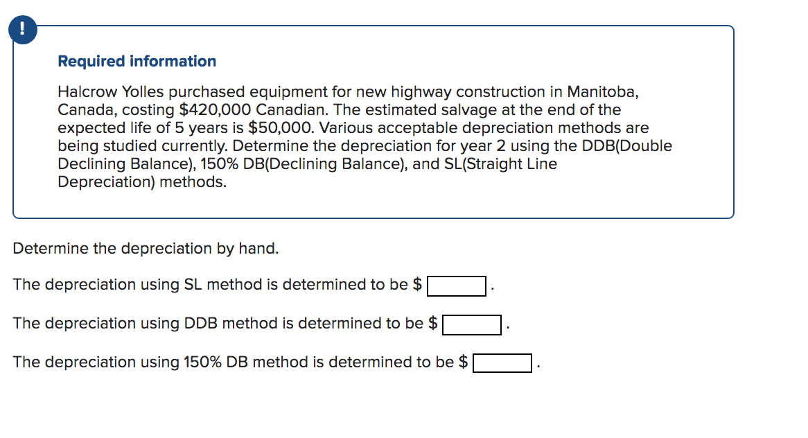 Solved Required information Halcrow Yolles purchased | Chegg.com