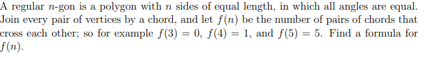 Solved A regular n-gon is a polygon with n sides of equal | Chegg.com