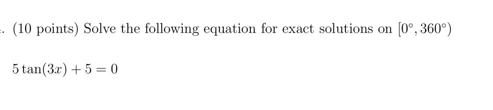 Solved (10 points) Solve the following equation for exact | Chegg.com