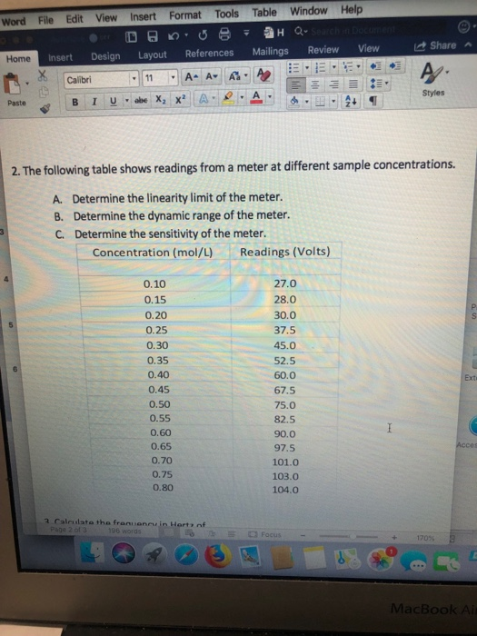 Solved Word File Edit View Insert Format Tools Table Window | Chegg.com