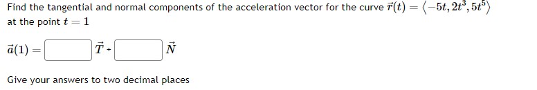 Solved Find the tangential and normal components of the | Chegg.com