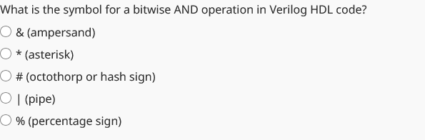 Solved What is the symbol for a bitwise AND operation in | Chegg.com
