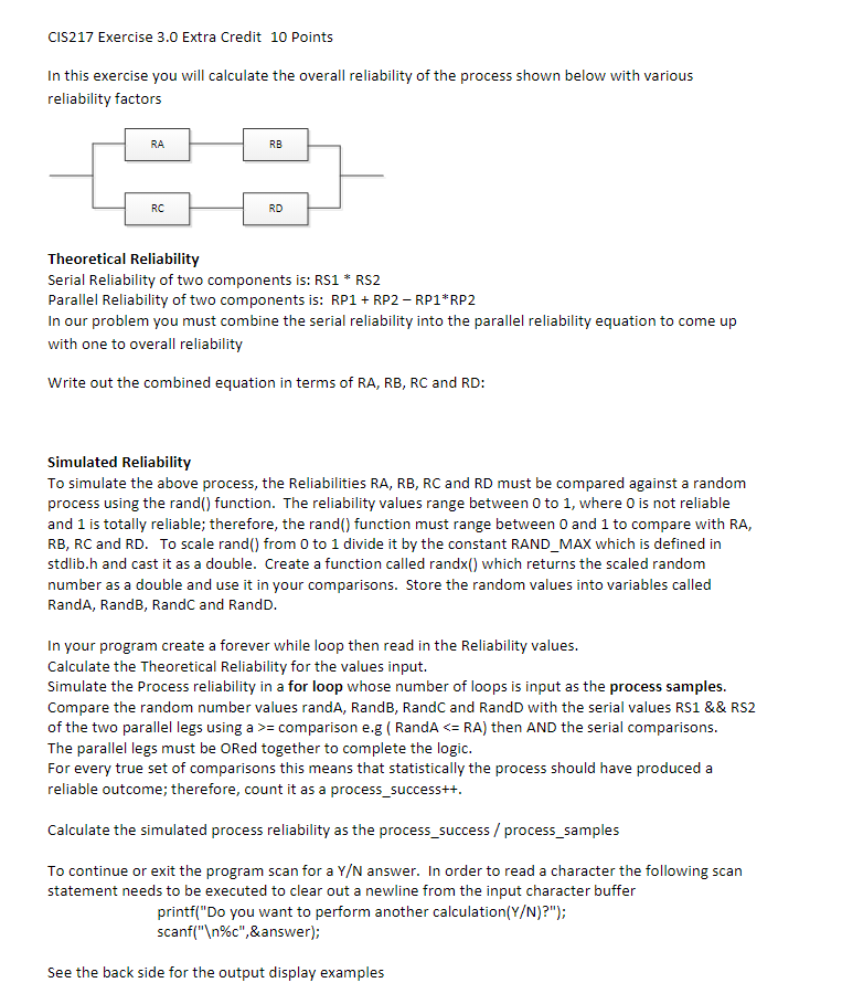 Solved CIS217 Exercise 3.0 Extra Credit 10 Points In this | Chegg.com