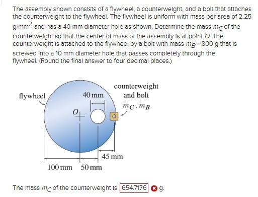 Solved The assembly shown consists of a flywheel, a | Chegg.com