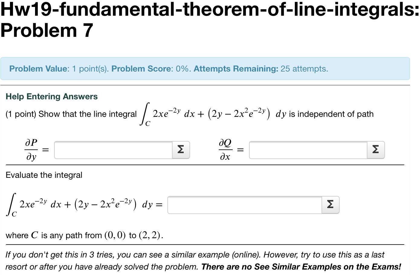 Solved Hw19-fundamental-theorem-of-line-integrals: Problem 7 | Chegg.com