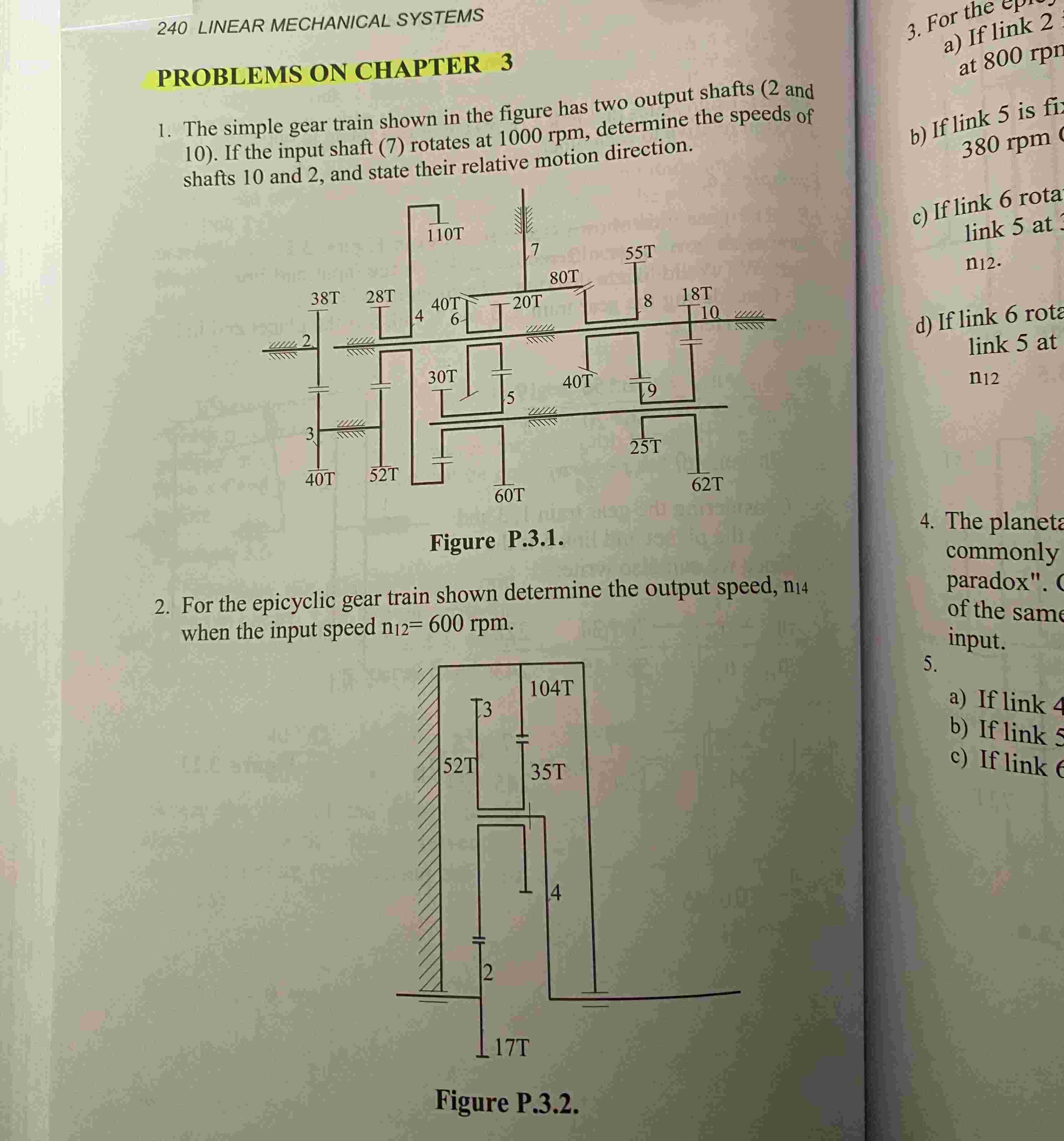 Solved PROBLEMS ON ﻿CHAPTER 31. ﻿The simple gear train shown | Chegg.com