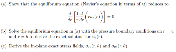 Solved Consider a hollow cylinder (isotropic linear elastic | Chegg.com