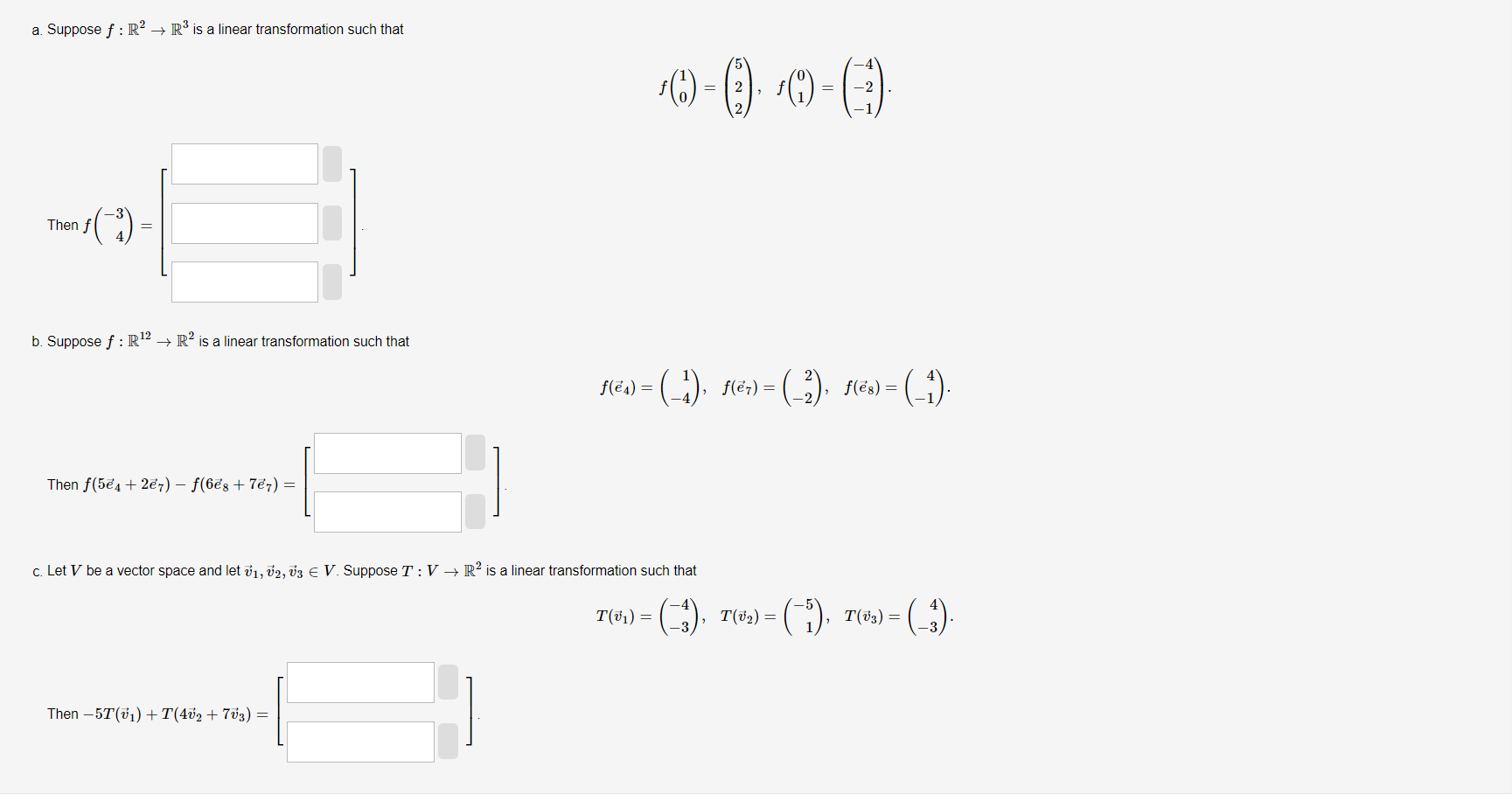 Solved a. Suppose f:R2→R3 is a linear transformation such | Chegg.com
