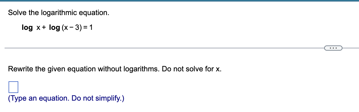 Solved Solve the logarithmic equation. log4(x+1)−log4x=3 | Chegg.com Solved Solve the logarithmic equation. log4(x+1)−log4x=3 | Chegg.com