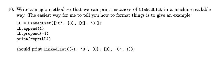 Solved 9. Write a magic method so that we can print | Chegg.com