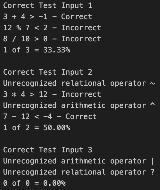 Solved Program Purpose Check Relational Expressions For 