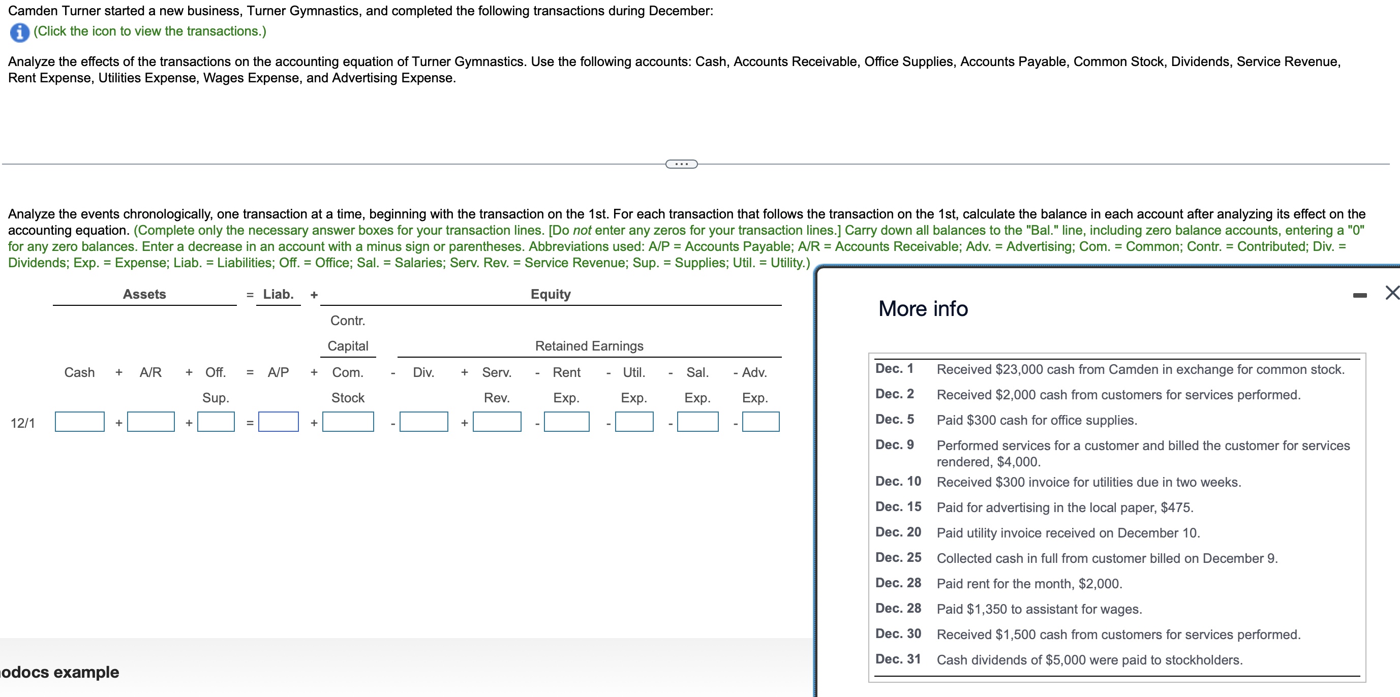 Solved Camden Turner started a new business, Turner | Chegg.com