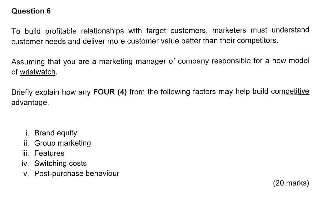 Solved To build profitable relationships with target | Chegg.com