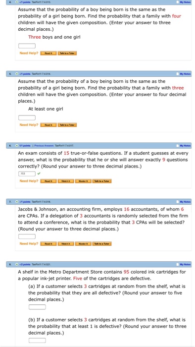 Solved Assume that the probability of a boy being born is | Chegg.com
