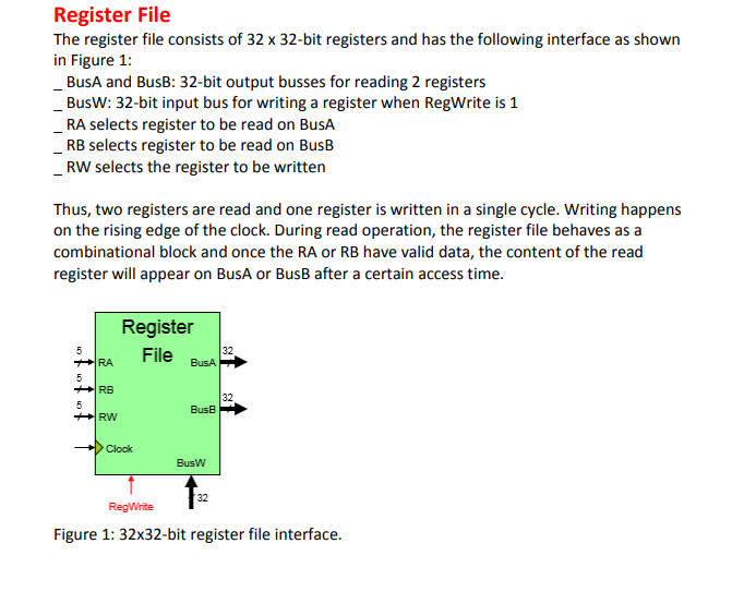 Solved Register File The register file consists of 32 x | Chegg.com