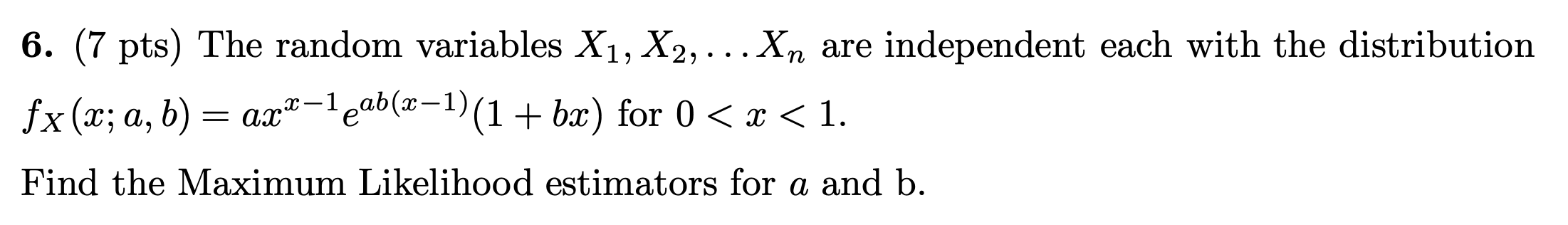 6. (7 pts) The random variables X1,X2,…Xn are | Chegg.com