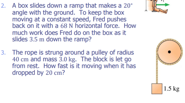 Solved A box slides down a ramp that makes a 20°angle with | Chegg.com