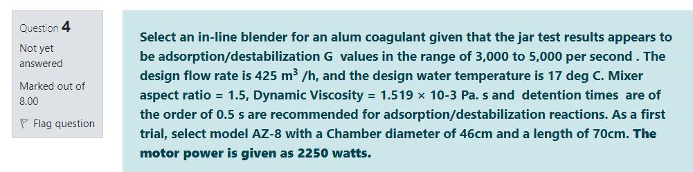 Solved Question 4 Not yet answered Marked out of 8.00 Flag | Chegg.com
