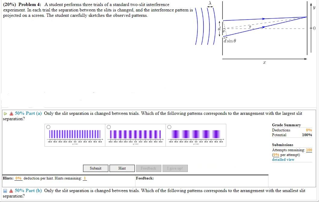 Solved (20%) Problem 4: A student performs three trials of a | Chegg.com