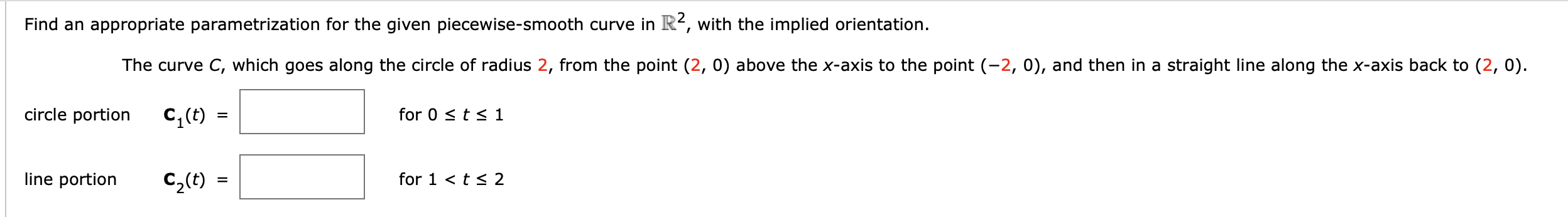 Solved Find An Appropriate Parametrization For The Given