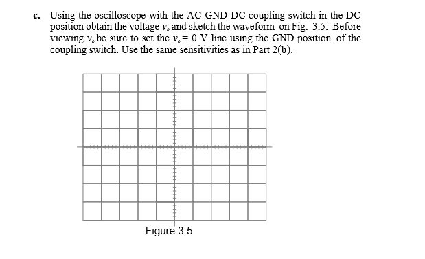 Solved c. Using the oscilloscope with the AC-GND-DC coupling | Chegg.com