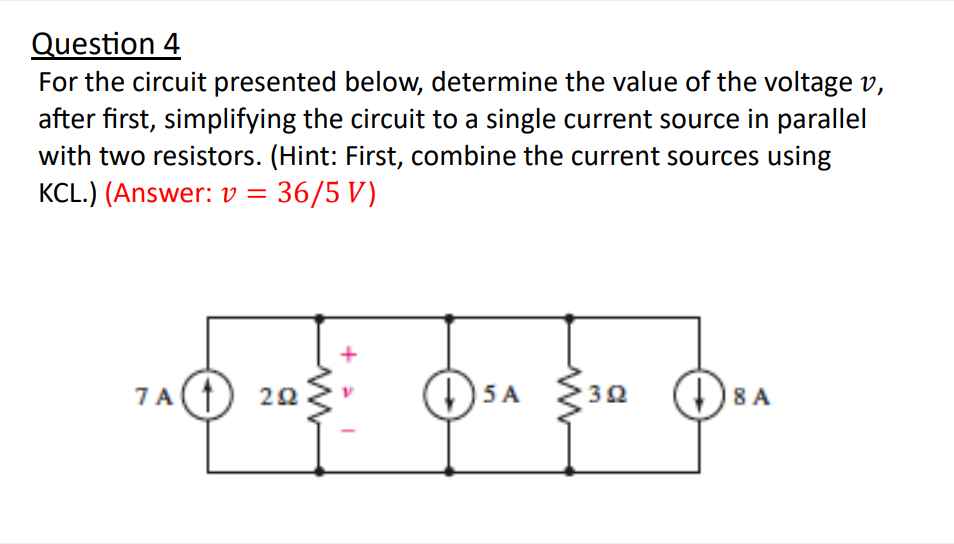 Solved Question 4For the circuit presented below, determine | Chegg.com