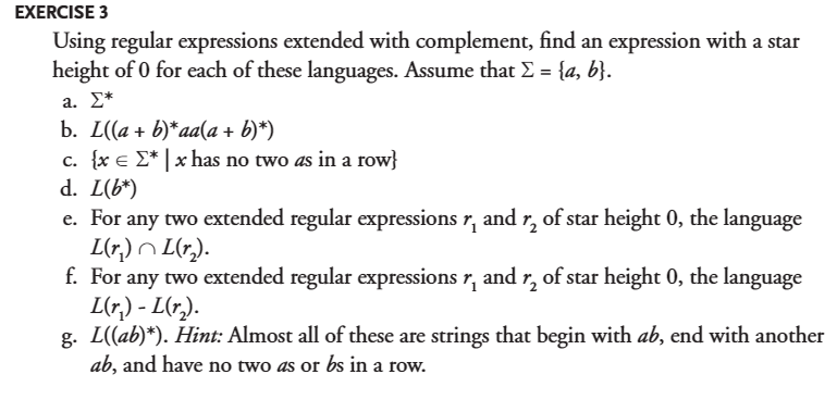 Solved EXERCISE 3 Using regular expressions extended with | Chegg.com