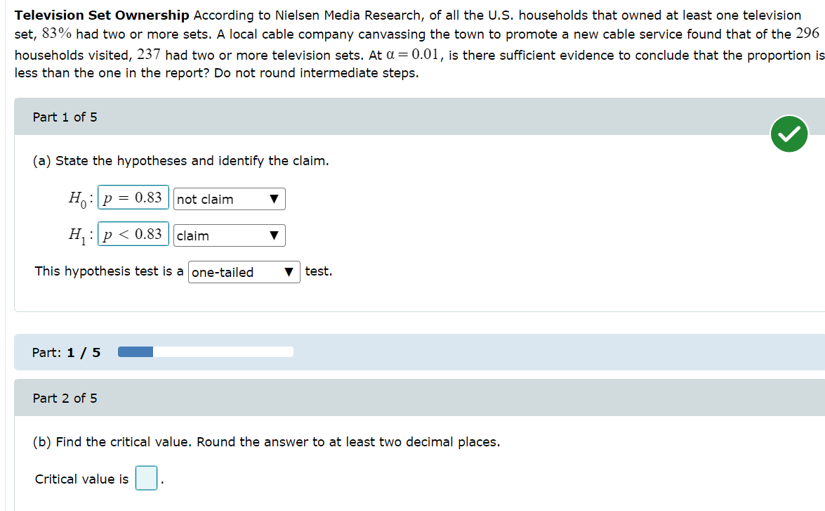 Solved Television Set Ownership According to Nielsen Media | Chegg.com