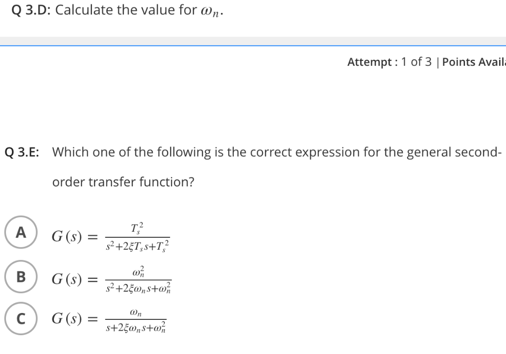 Solved Q 3: Find the transfer function of a second-order | Chegg.com