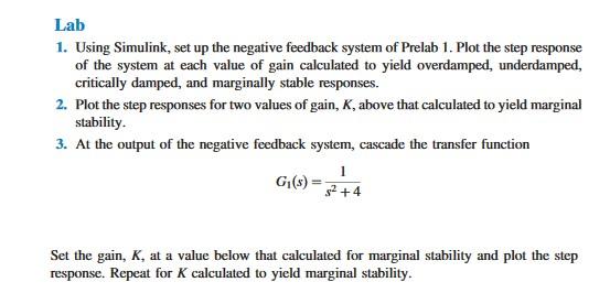 Prelab 1. Find the equivalent transfer function of | Chegg.com