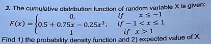 Solved 3. The cumulative distribution function of random | Chegg.com