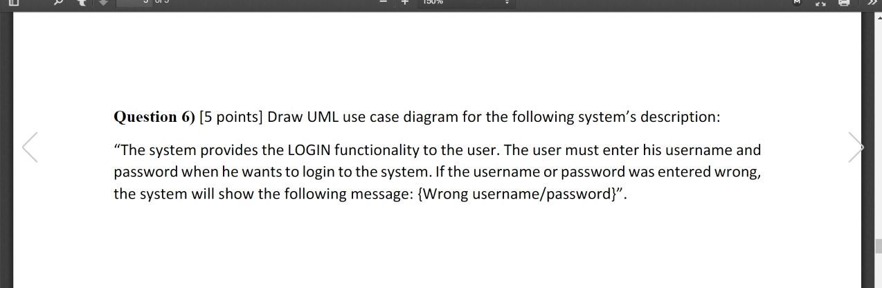 Solved 4 of 5 150% Question 5) [5 points] Draw one UML class | Chegg.com