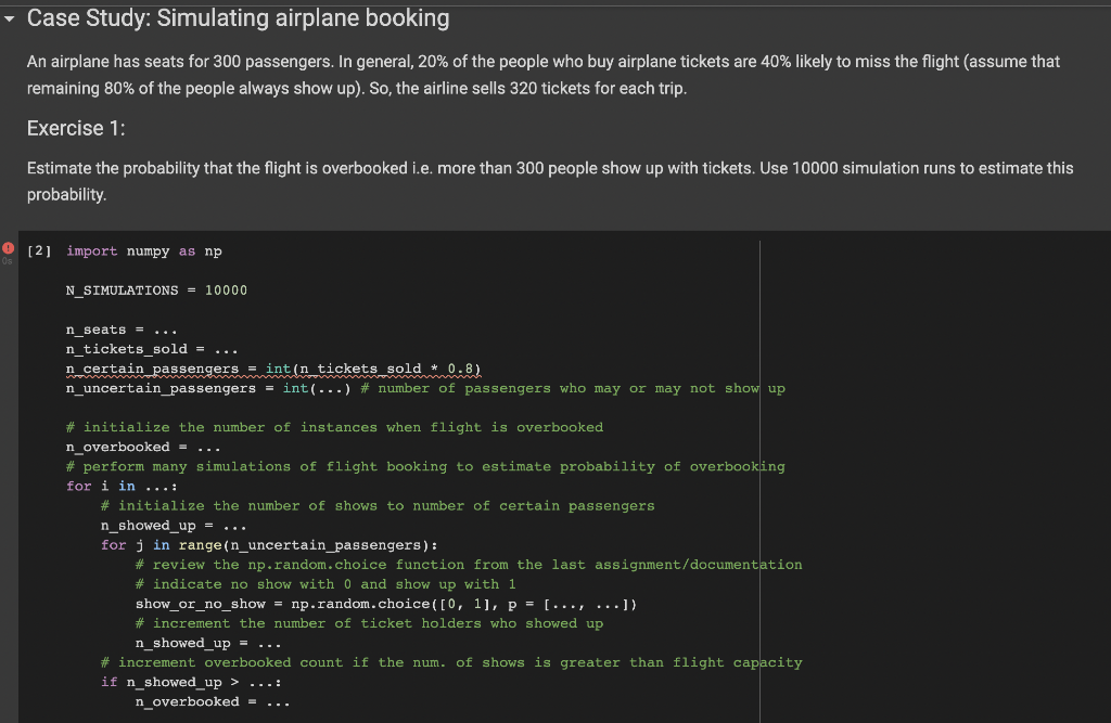 Solved Case Study: Simulating airplane booking An airplane | Chegg.com