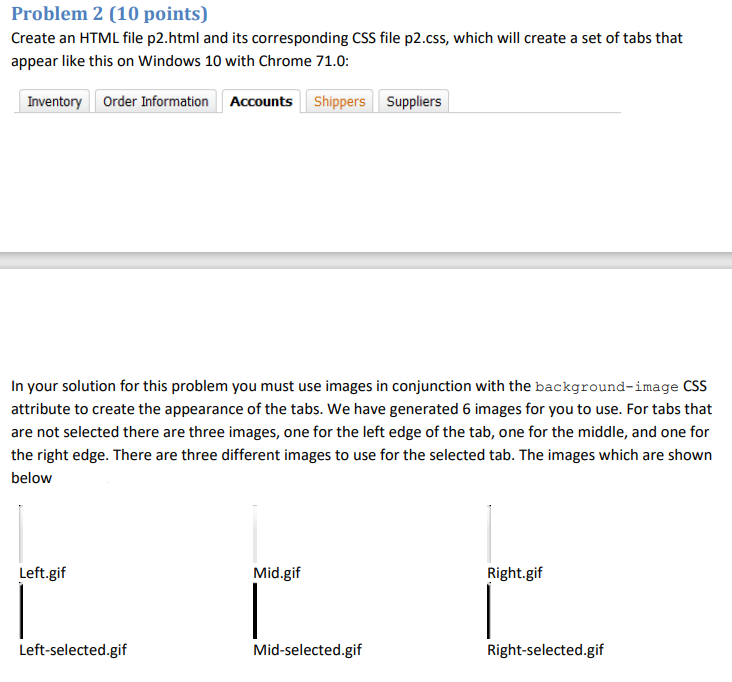 Problem 2 (10 points) Create an HTML file p2.html and | Chegg.com