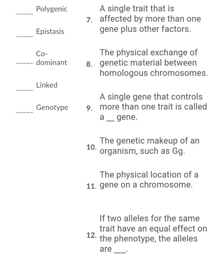 Solved A single trait that is 1. determined by the effect of | Chegg.com