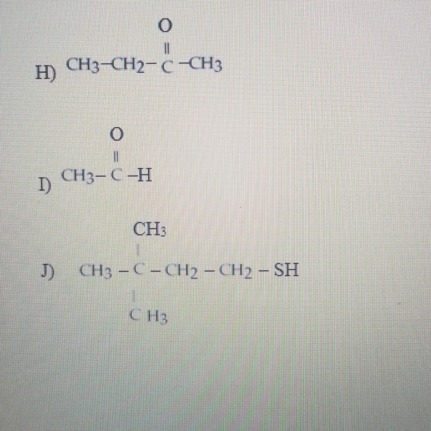 Solved 1) Identify the following as ether, thiol, aldehyde, | Chegg.com