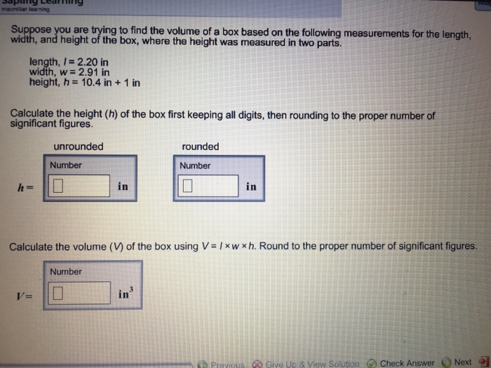 Solved Suppose you are trying to find the volume of a box | Chegg.com