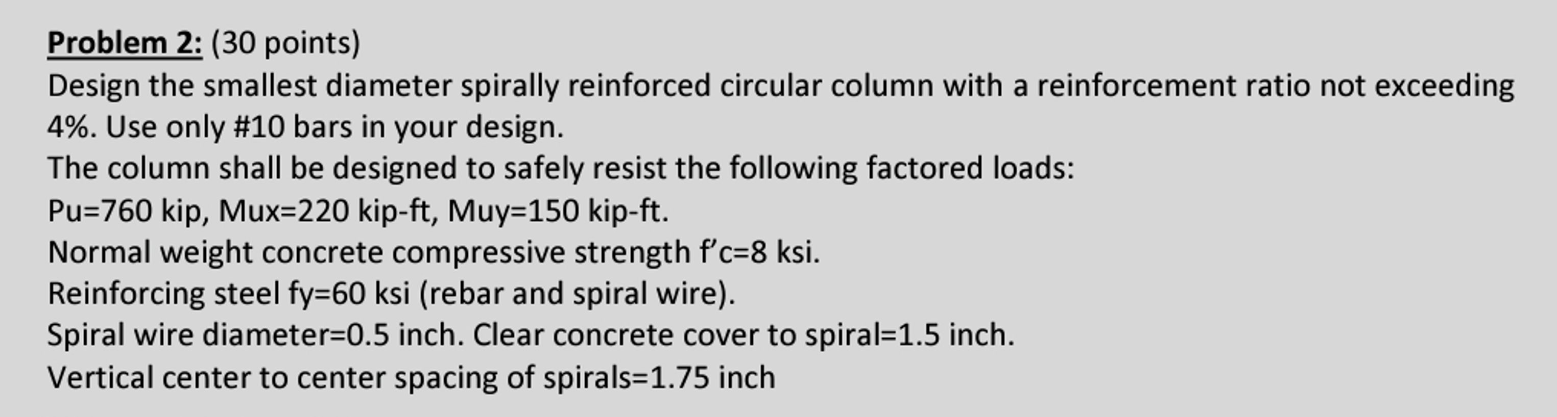 Solved Problem 2: (30 ﻿points)Design the smallest diameter | Chegg.com