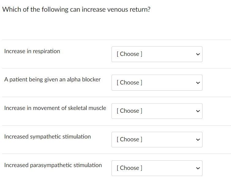 Solved Which of the following can increase venous | Chegg.com