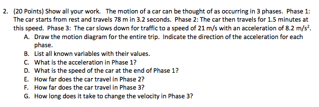 Solved 2. (20 Points) Show all your work. The motion of a | Chegg.com