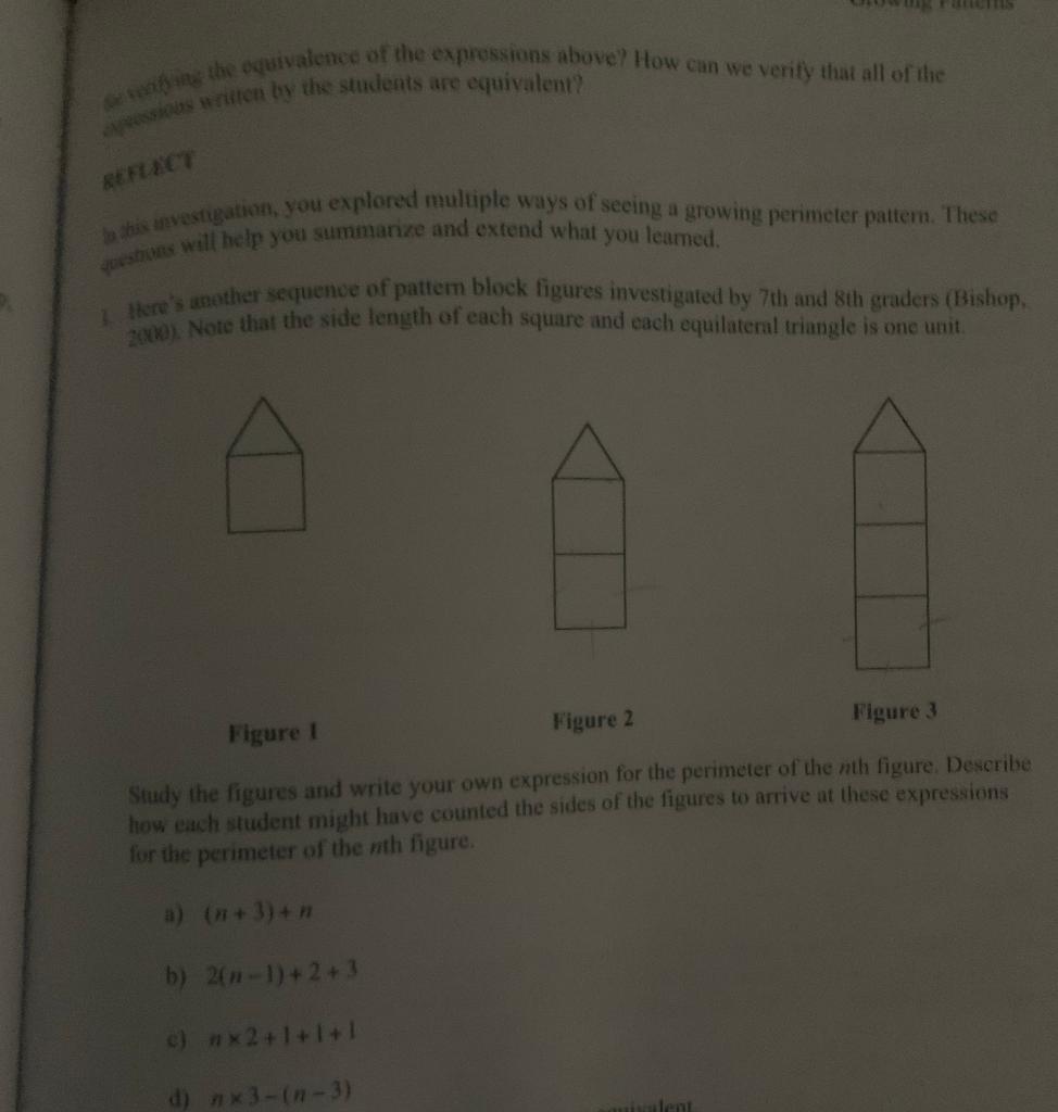 Solved de venting the equivalence of the expressions above? | Chegg.com