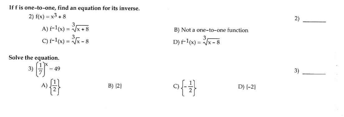 Solved MAC 1105 Name Determine whether or not the function | Chegg.com