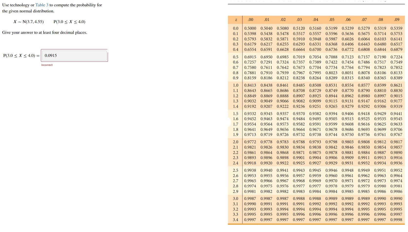 Solved Use technology or Table 3 to compute the probability | Chegg.com