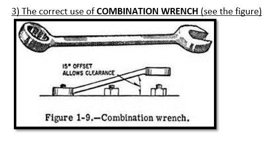 Solved 3) The correct use of COMBINATION WRENCH (see the | Chegg.com