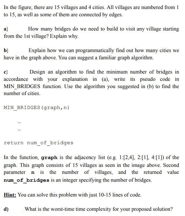 Solved In this problem, there are many cities separated by | Chegg.com